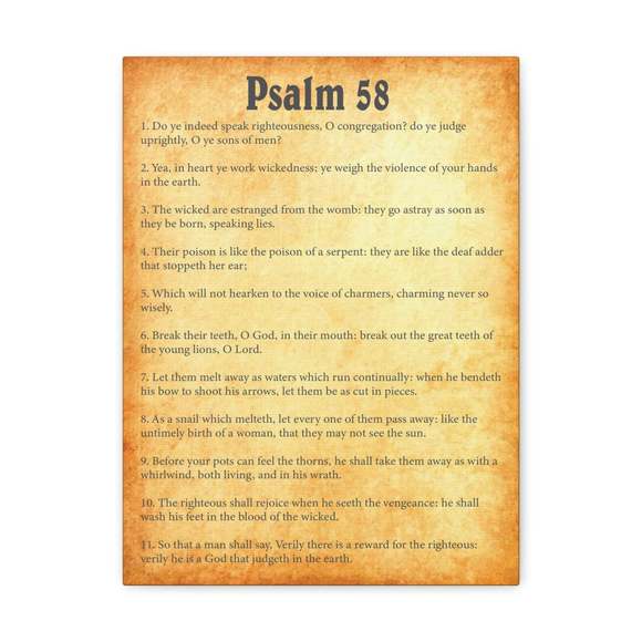 Express Your Love Gifts | Art | Scripture Sign Psalm 58 Chapter Gold Bible Canvas Christian Wall ...